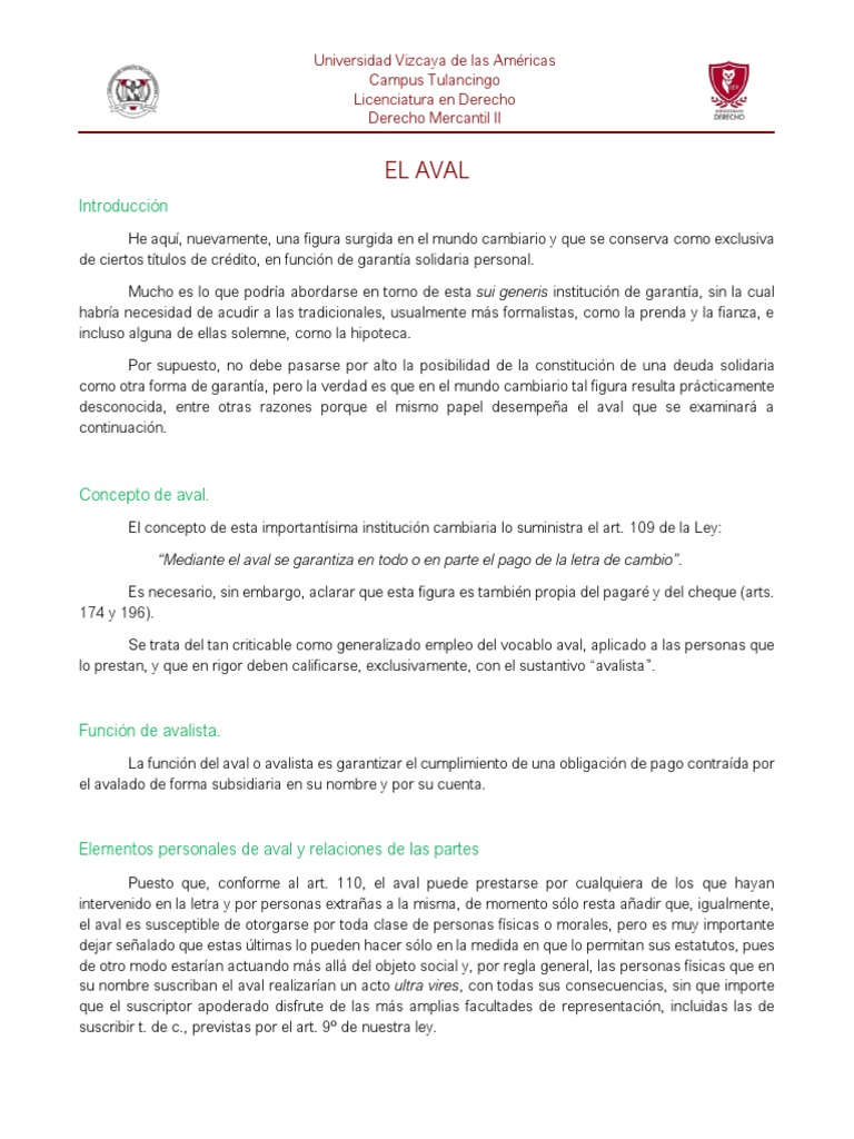 DER527-DM2-Tema 7 El Aval | PDF | Bancos | Pagos