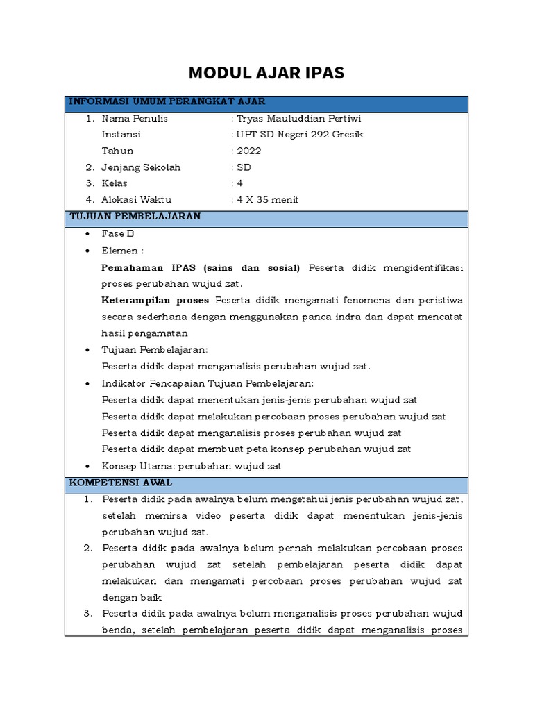 Modul Ajar Ipas | PDF