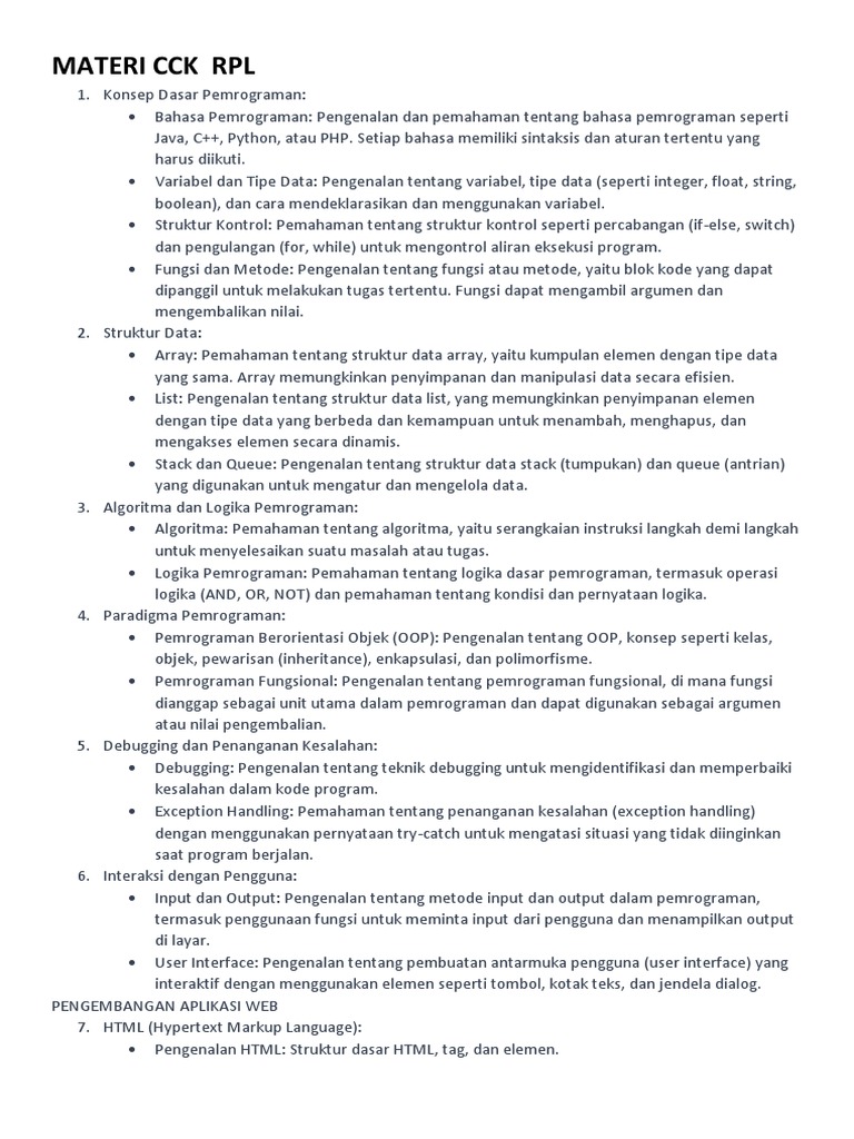 Materi Dasar Pemrograman dan Web | PDF | Seni