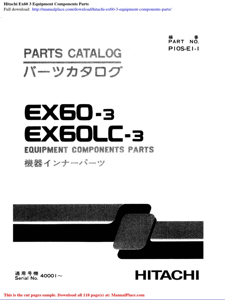 Hitachi Ex60 3 Equipment Components Parts | PDF