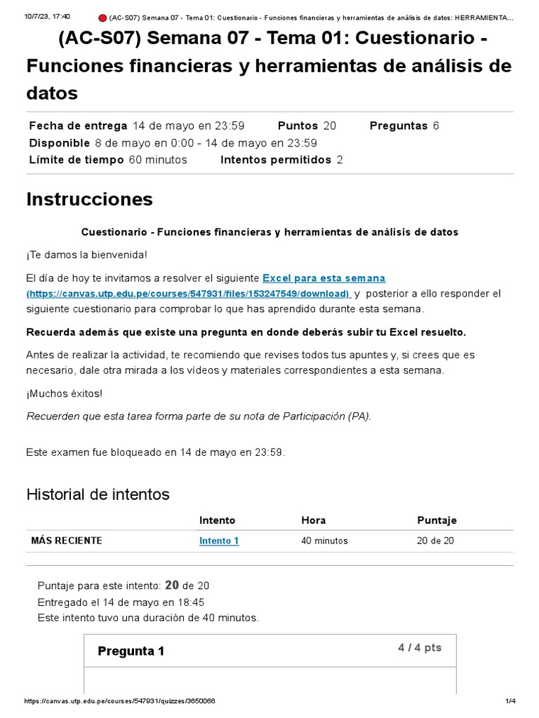Funciones Financieras y Herramientas de Análisis de Datos: (AC-S07) Semana 07 - Tema 01 ...