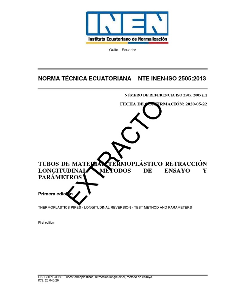 Normativa sobre Tubos Termoplásticos | PDF | Organización internacional ...