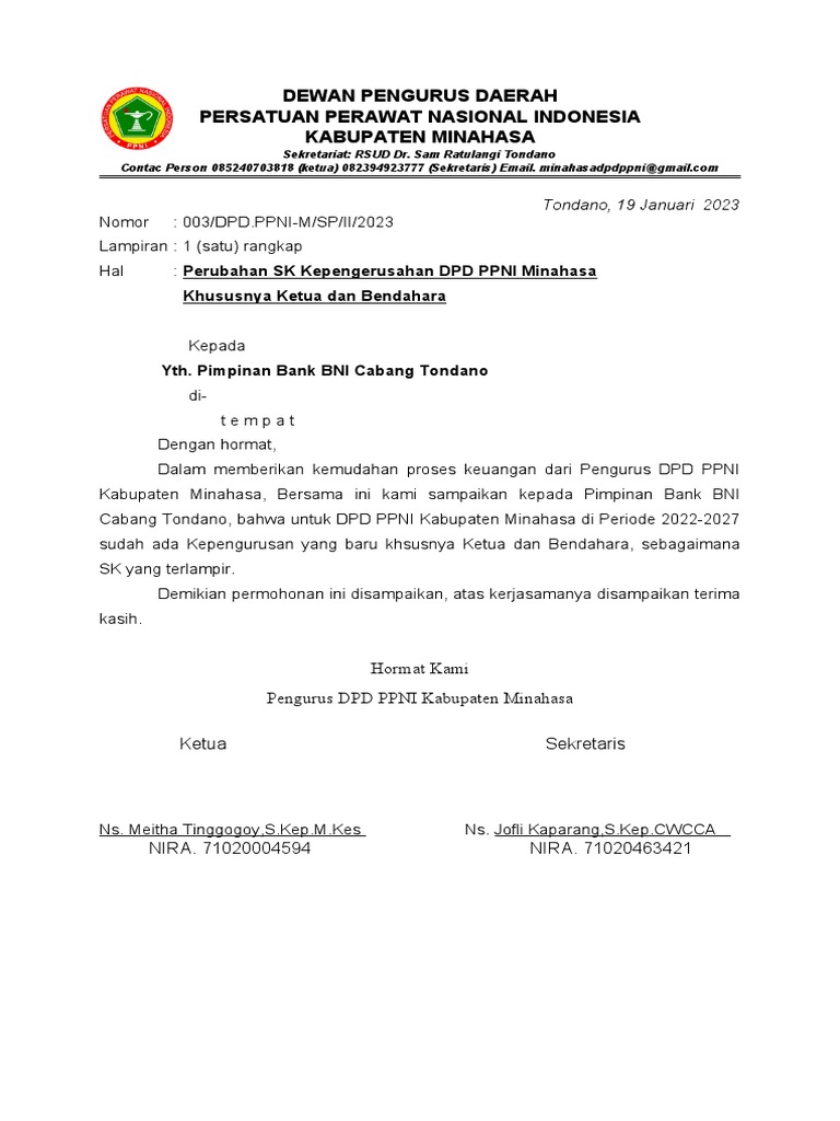 Surat Ke Bank BNI | PDF