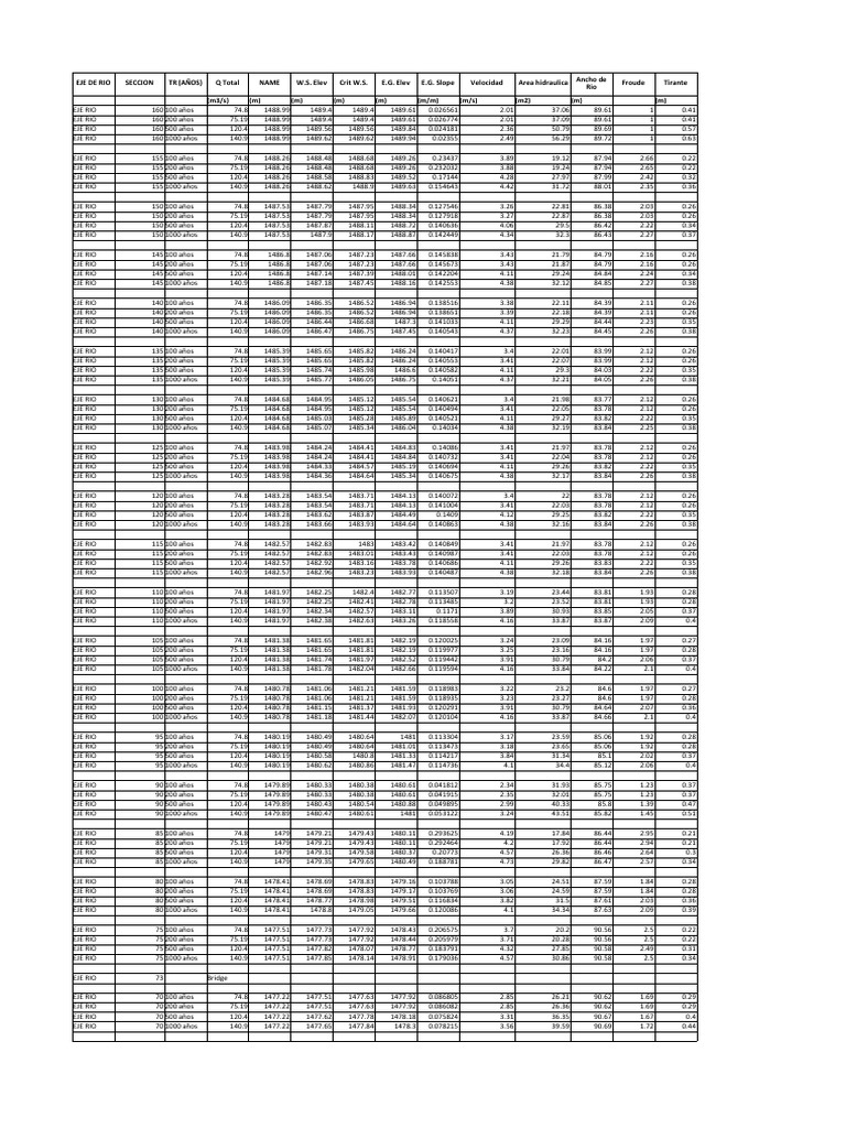 Resultado Hec Ras | PDF