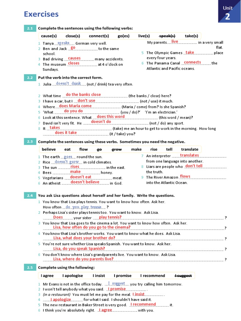 English Grammar in Use - Unit 2 | PDF