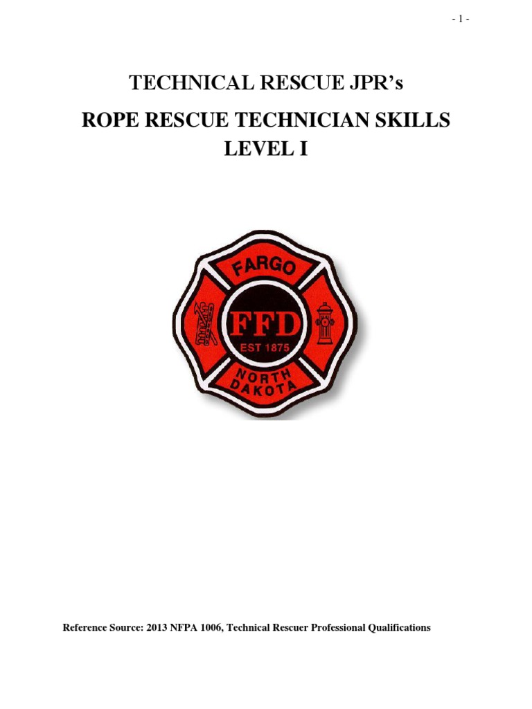 Rope Rescue Technician Jprs Skills Level I Nfpa 1006 - 2013 Ed | Download Free PDF | Knot ...