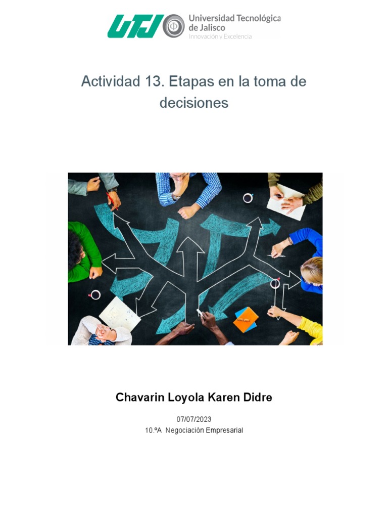 Actividad 13. Etapas en La Toma de Decisiones | PDF