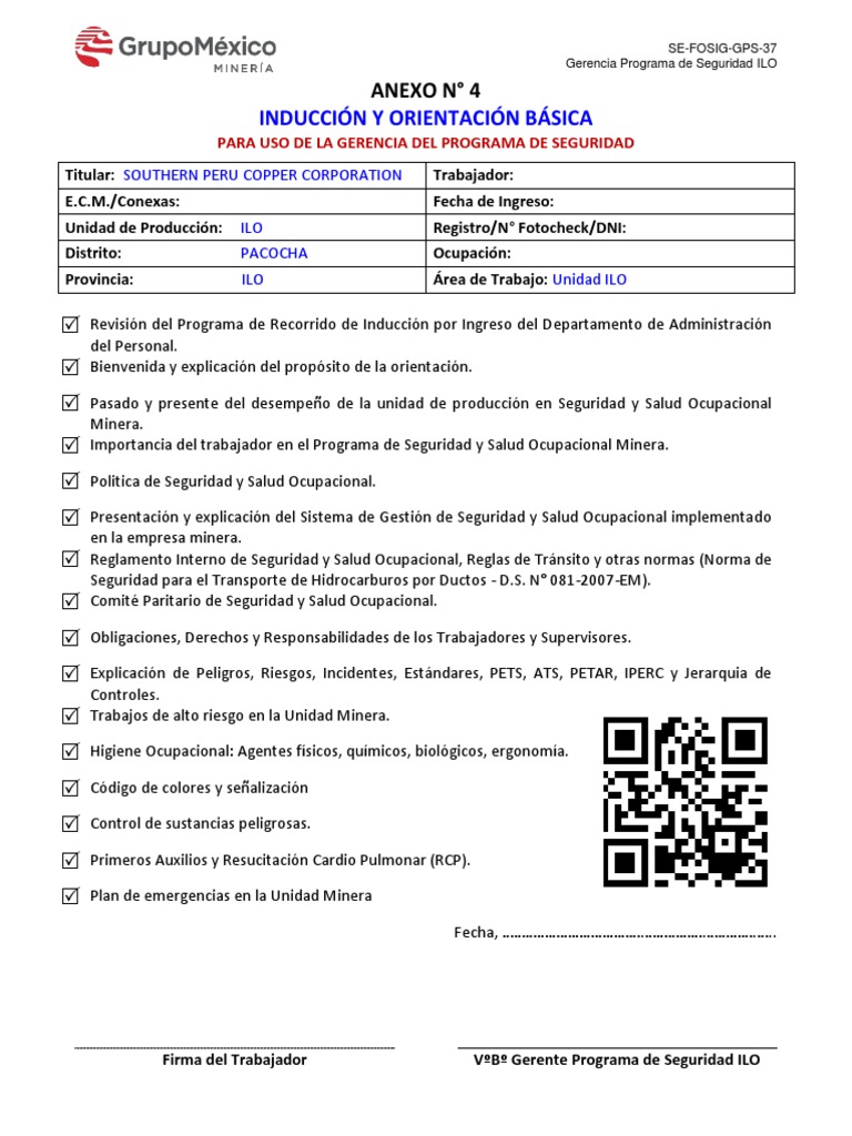 Anexo 4 - Inducción y Orientación Básica SPCC 2021-10-13 | PDF