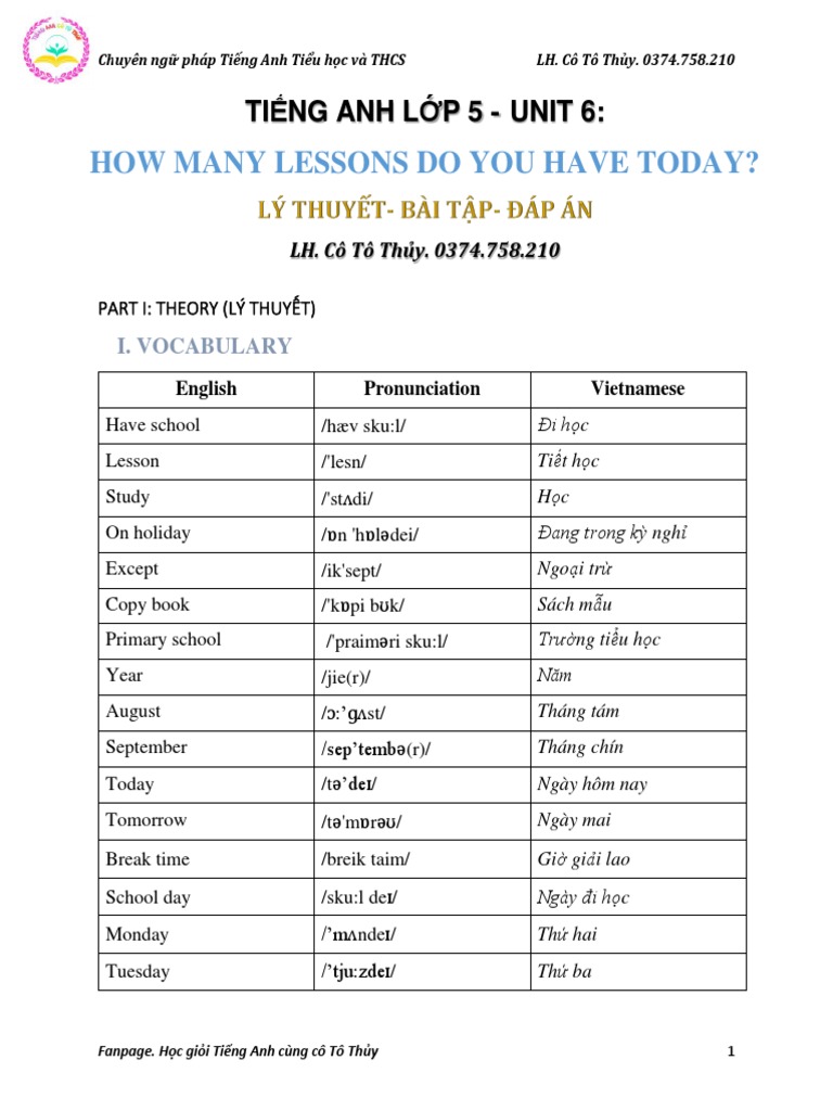 Lop 5 Unit 6 Ly Thuyet Bai Tap Dap An Pdf