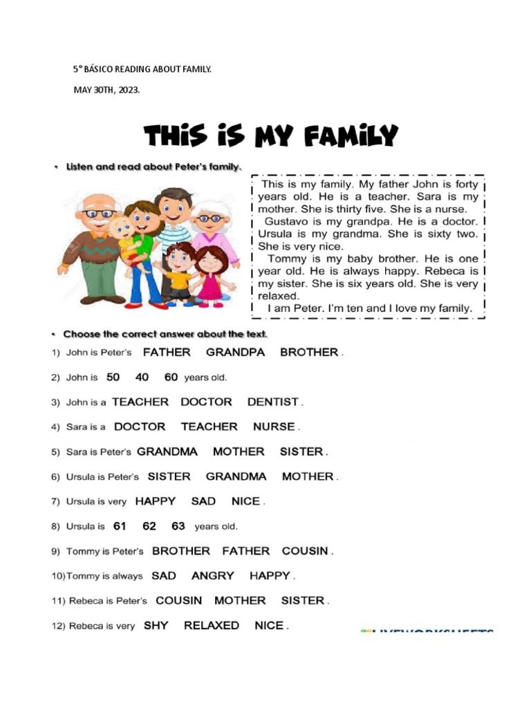 Reading About Family | PDF