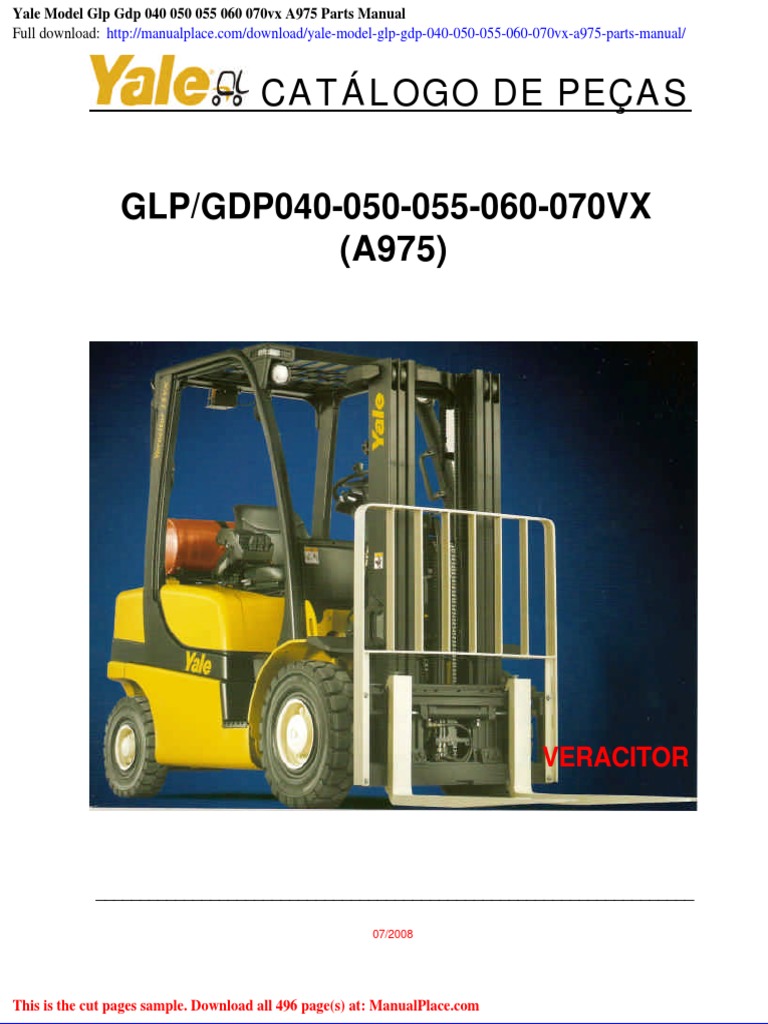 Yale Model GLP GDP 040 050 055 060 070vx A975 Parts Manual | PDF | Bens manufaturados