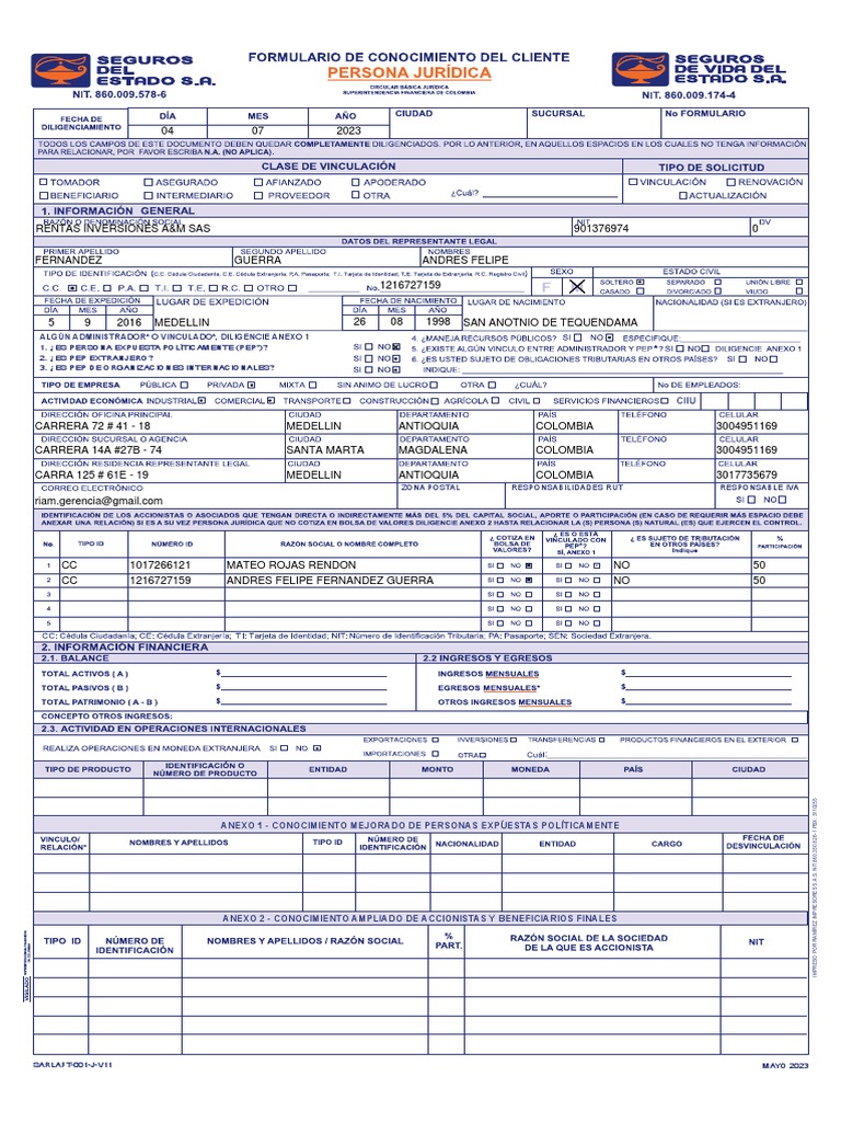 Sarlaft Persona Juridica123 | PDF | Seguro | Estado (política)