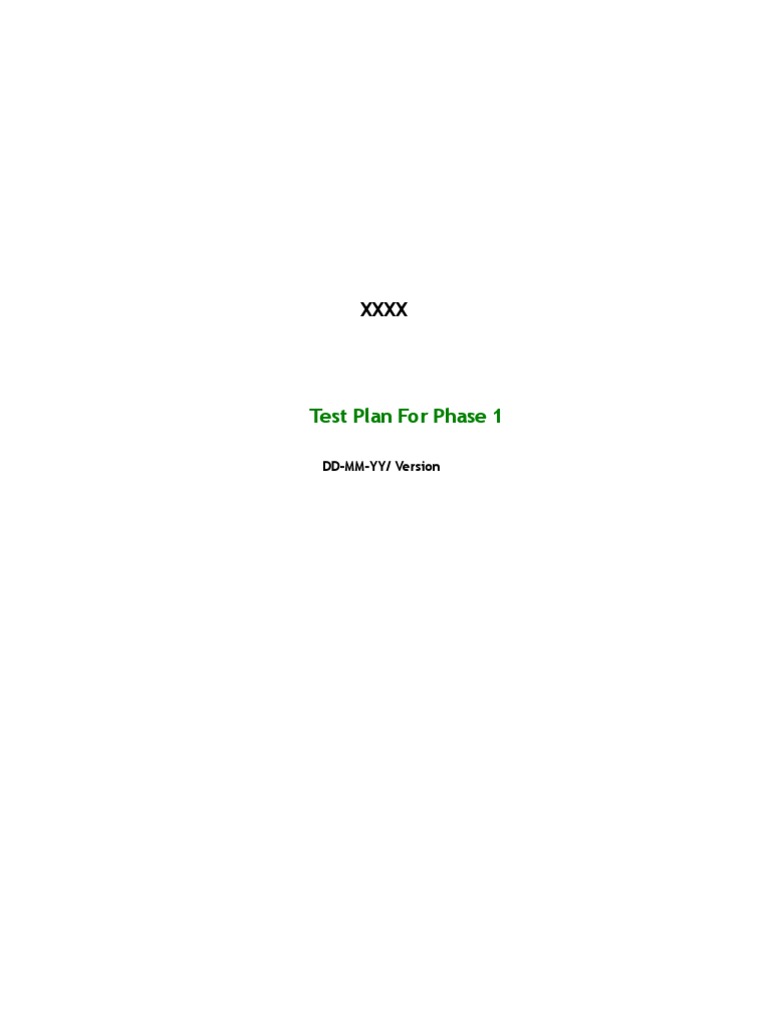 Sample Test Plan | PDF | Unit Testing | Software Testing