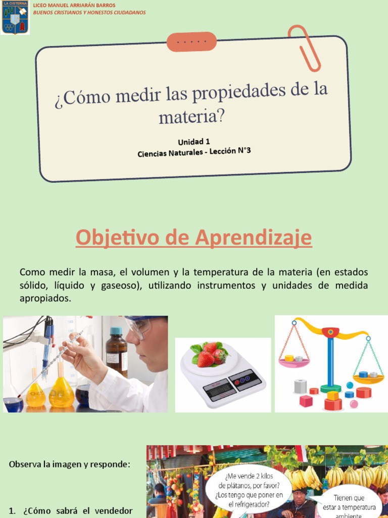 Leccion N°3 Vamos A Medir Las Propiedades de La Materia | PDF