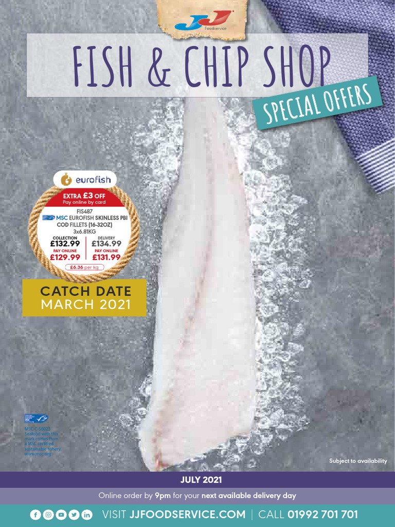 2021 JJ Fish & Chip Shop Brochure 07 July Web | PDF | Cod | Seafood