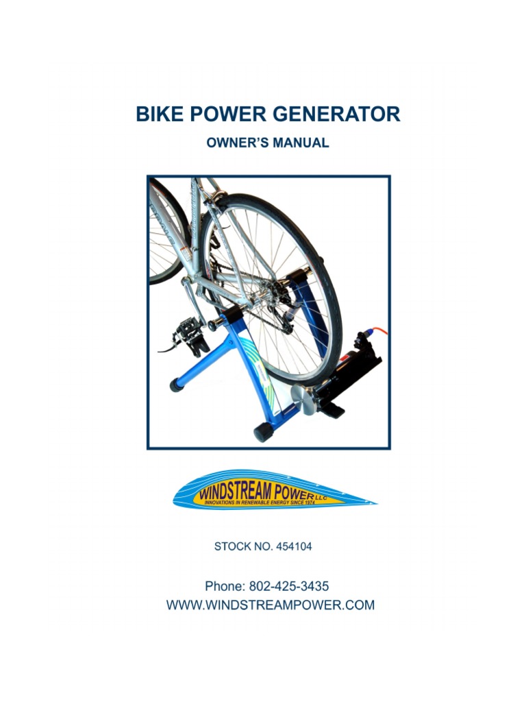 Bike Power Generator Owners Manual | PDF