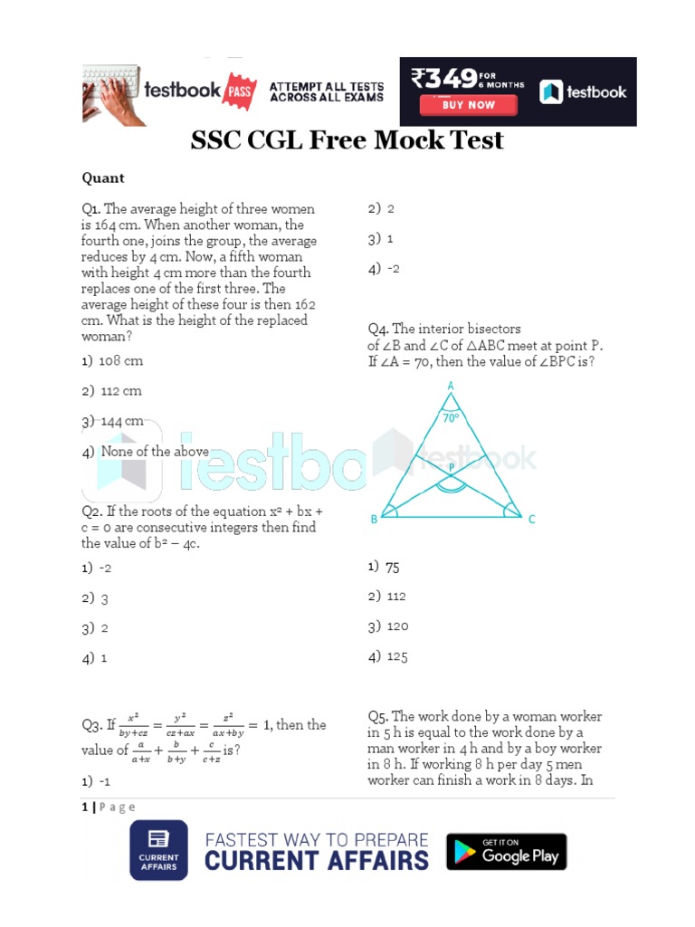 SSC CGL Free Mock Test d8d45c07 | PDF | Matrix (Mathematics)