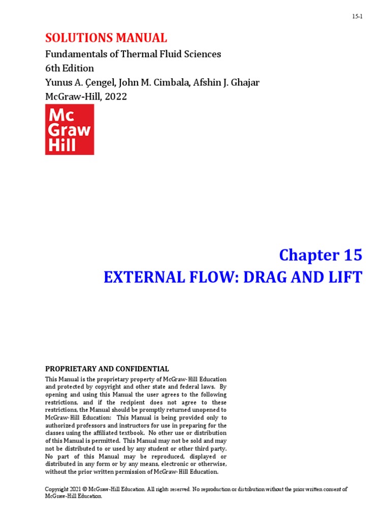 Cengel FTFS 6e ISM CH 15 | PDF | Reynolds Number | Boundary Layer