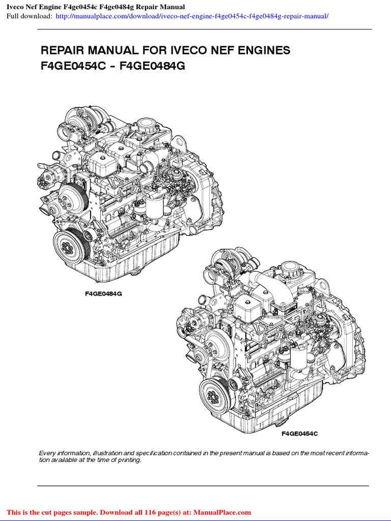 Iveco NEF F4GE Engine Repair Manual | PDF | Engines | Fuel Injection