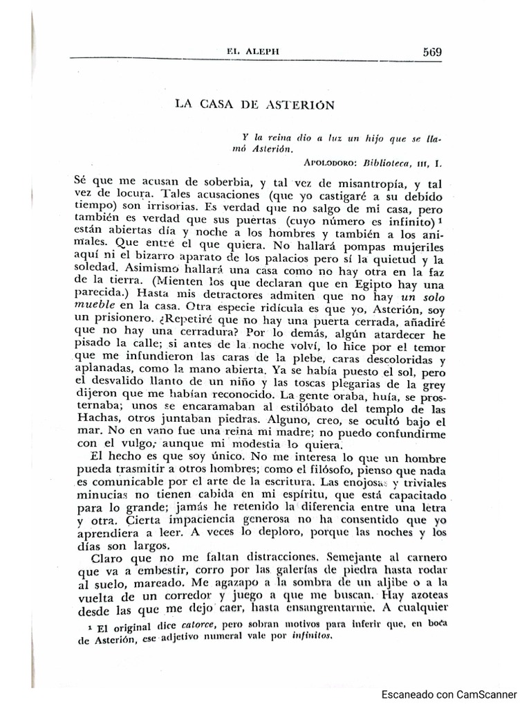 BORGES - La Casa de Asterión | PDF