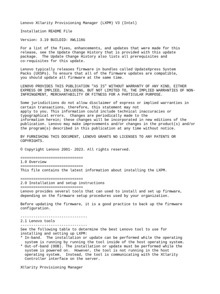Lnvgy Fw Lxpm Xwl116g 319 Anyos Noarch Pdf Command Line Interface 