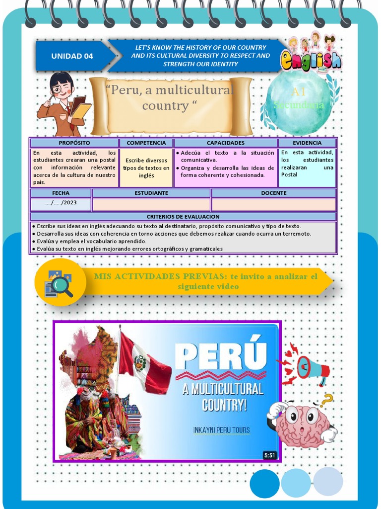 3°4° y 5°ACT 04-INGLES-U4 | PDF | Cognición