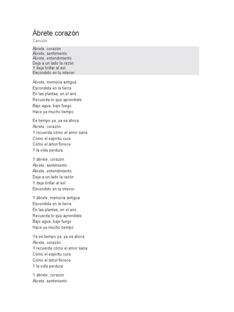 Abrete Corazón | PDF