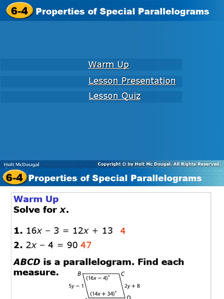 6-4 Math | PDF | Rectangle | Elementary Geometry