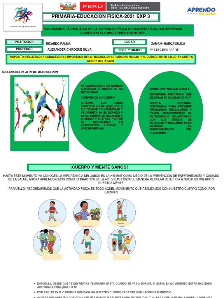 Actividad 3º Exp 3 Semana 1 Educ - Fisc. | PDF