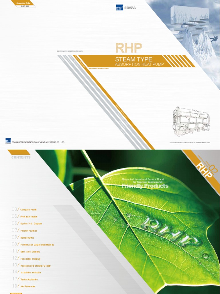 EBARA RHP Catalogue | PDF | Heat Exchanger | Heat Pump