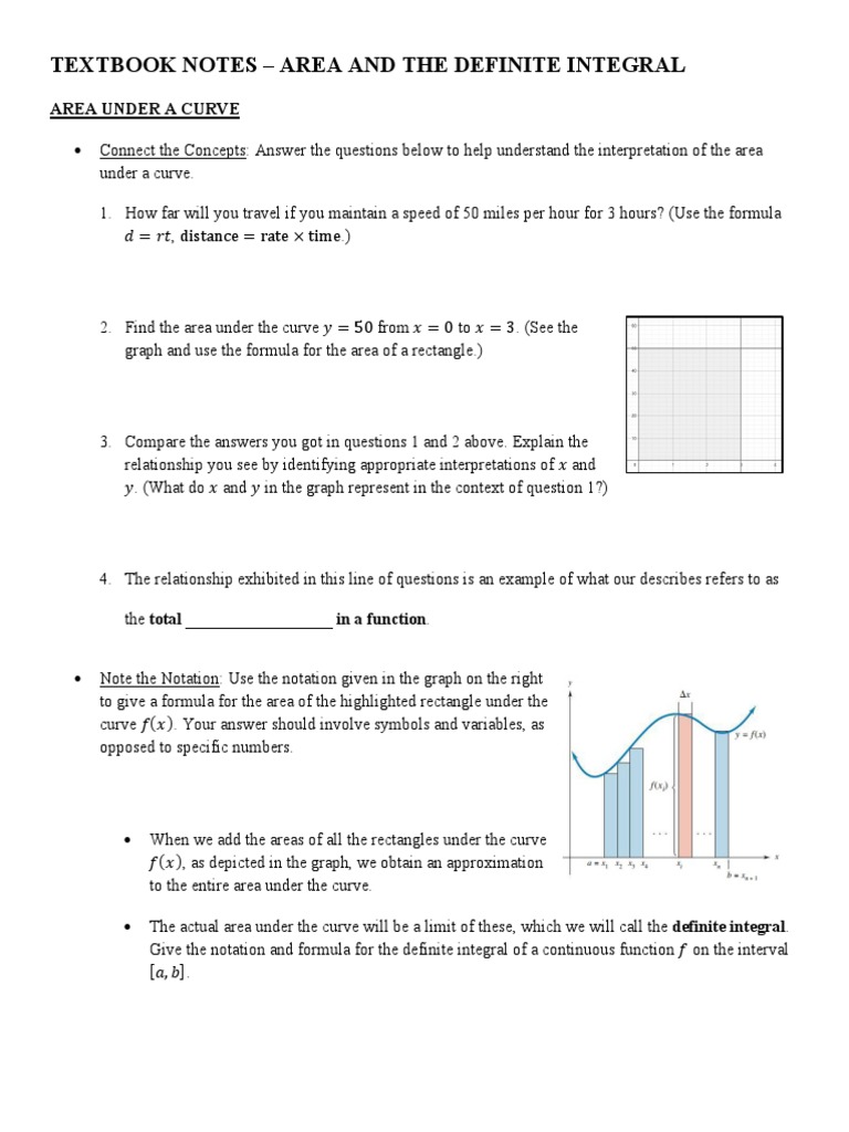 Section 13-4 Notes MAT 1133 Area and The Definite Integral | PDF