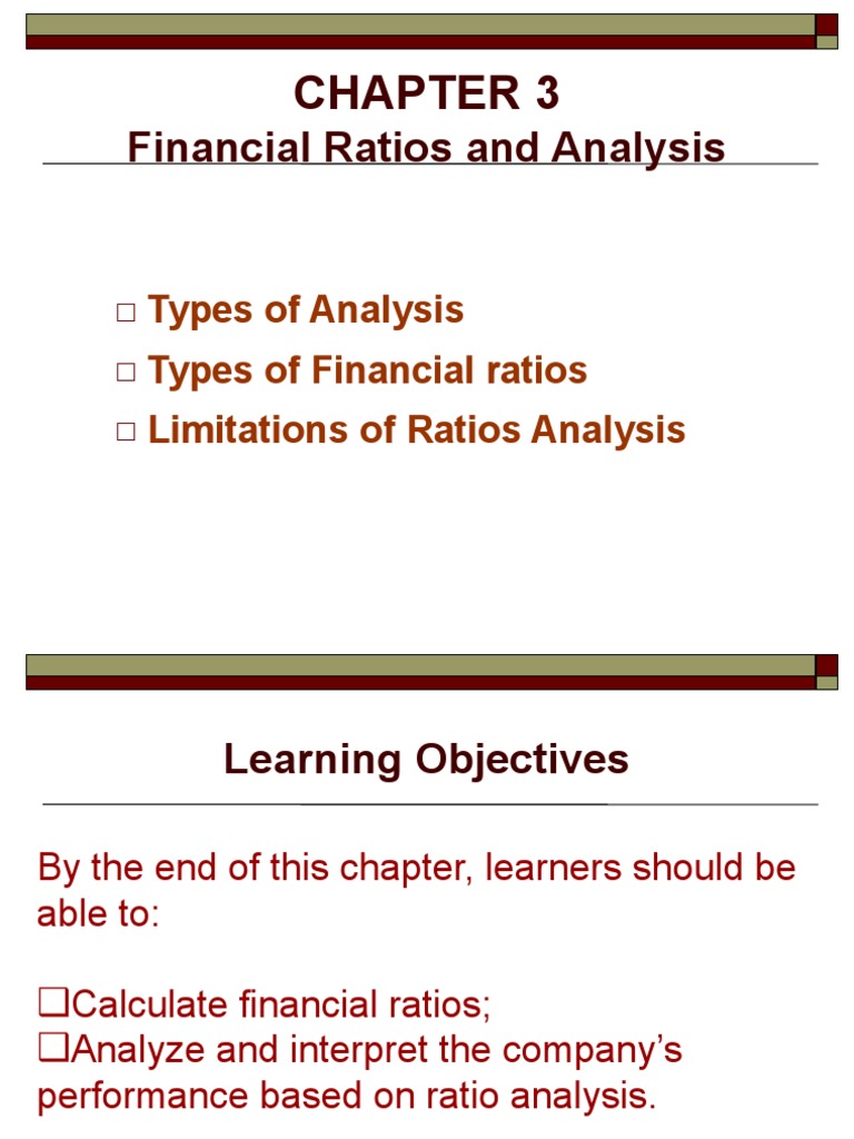 Fin420-Chapter 3 Financial Ratio and Analysis | PDF | Dividend | Financial Ratio
