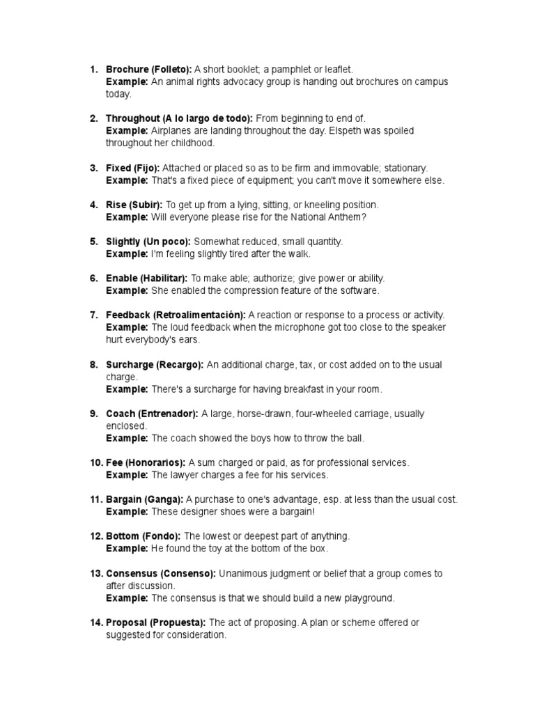 Vocabulary Unit 3 | PDF | Negotiation | Economies