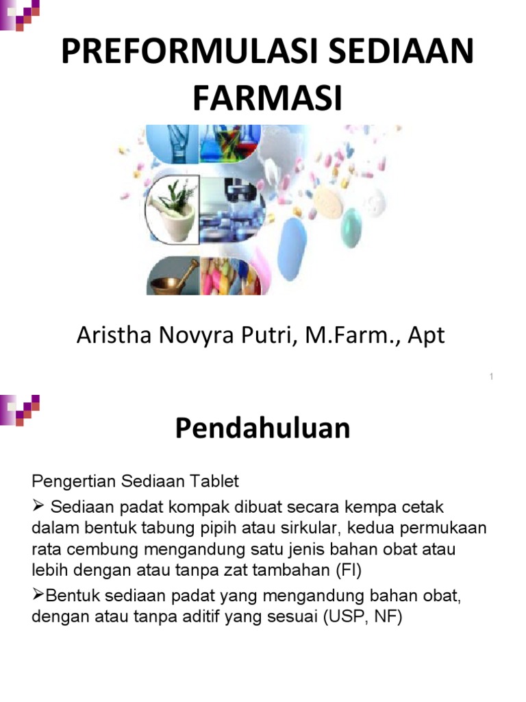 Preformulasi Tablet: Panduan Lengkap | PDF | Kesehatan Holistik | Sains & Matematika