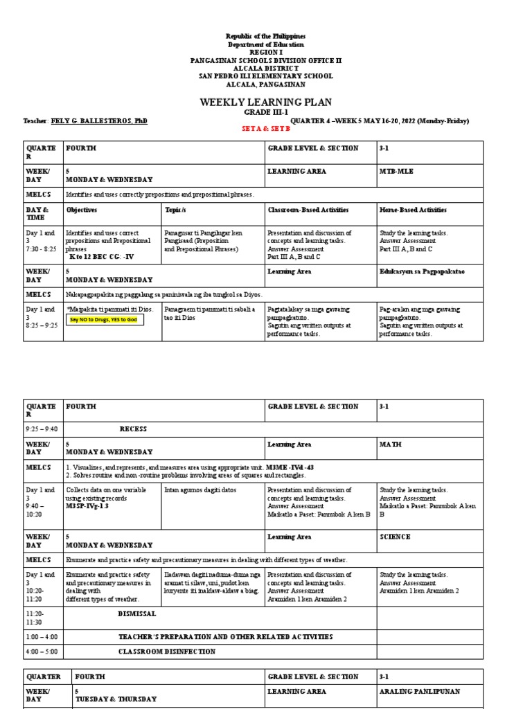 5 WLP Set-A Q-4-FGB | PDF | Cognitive Science | Behavior Modification