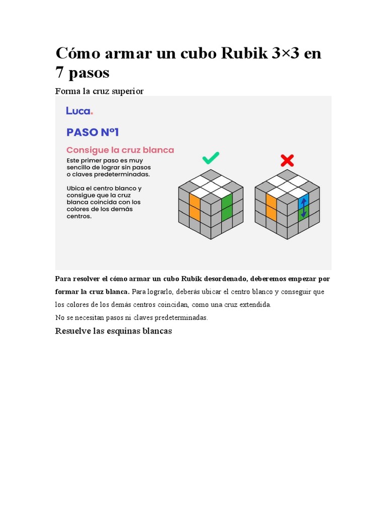 Cómo Armar Un Cubo Rubik 3x3 | PDF