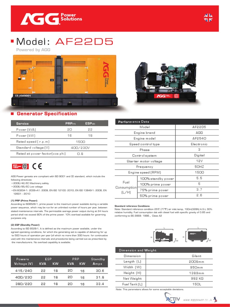 Agg Af22d5 | Download Free PDF | Coolant | Electric Power Agg Af22d5 | Download Free PDF | Coolant | Electric Power
