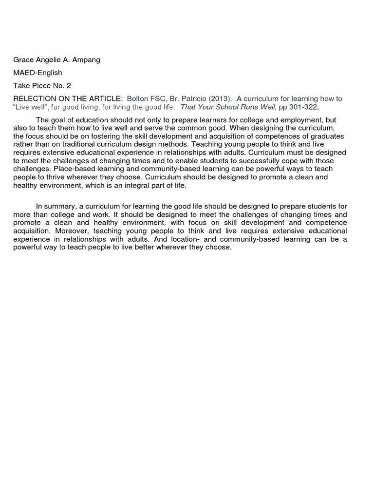 Think Piece 1 | PDF