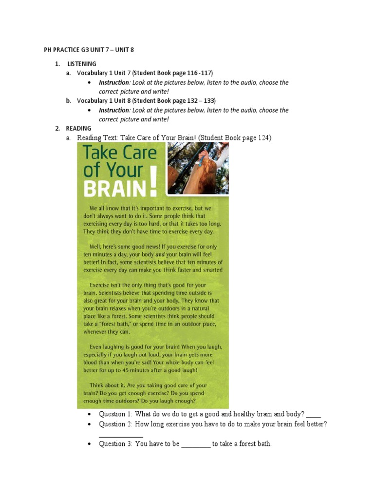 PH Practice G3 Unit 7 | PDF