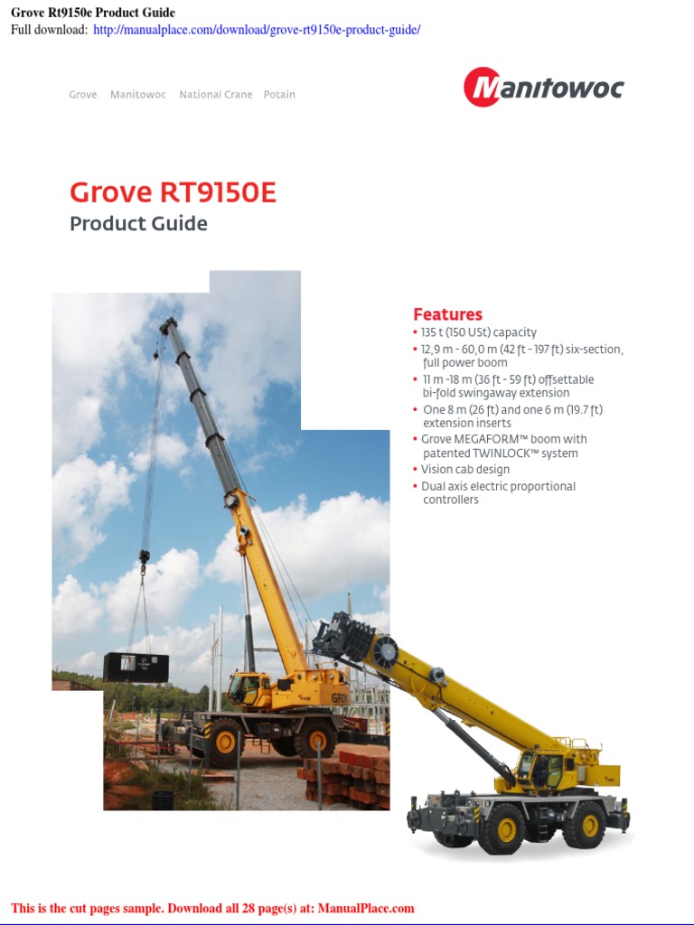 Grove Rt9150e Product Guide | PDF