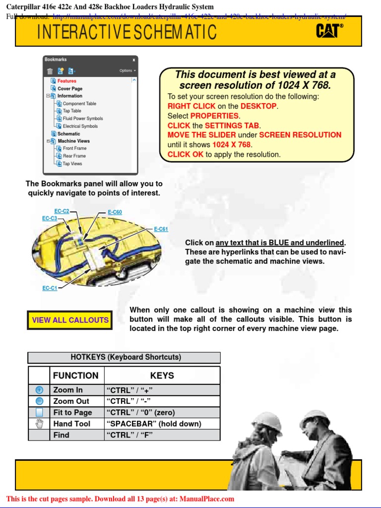 Caterpillar 416e 422e and 428e Backhoe Loaders Hydraulic System | PDF ...
