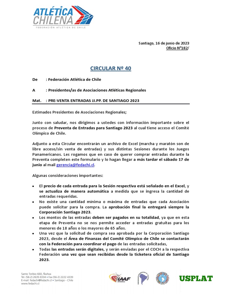 Circular 40 | PDF | Santiago