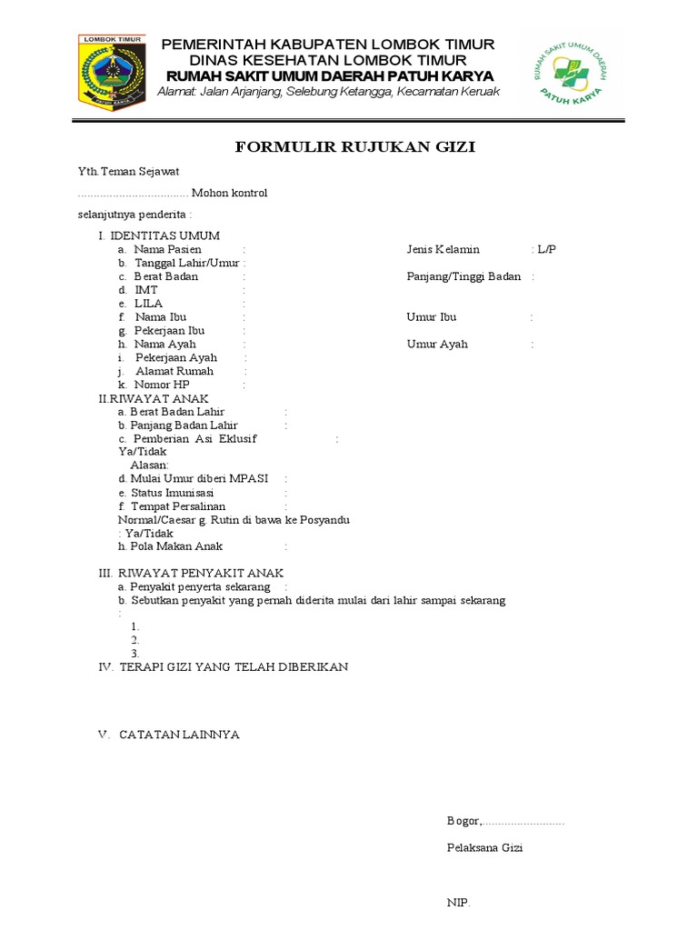 Formulir Rujukan | PDF