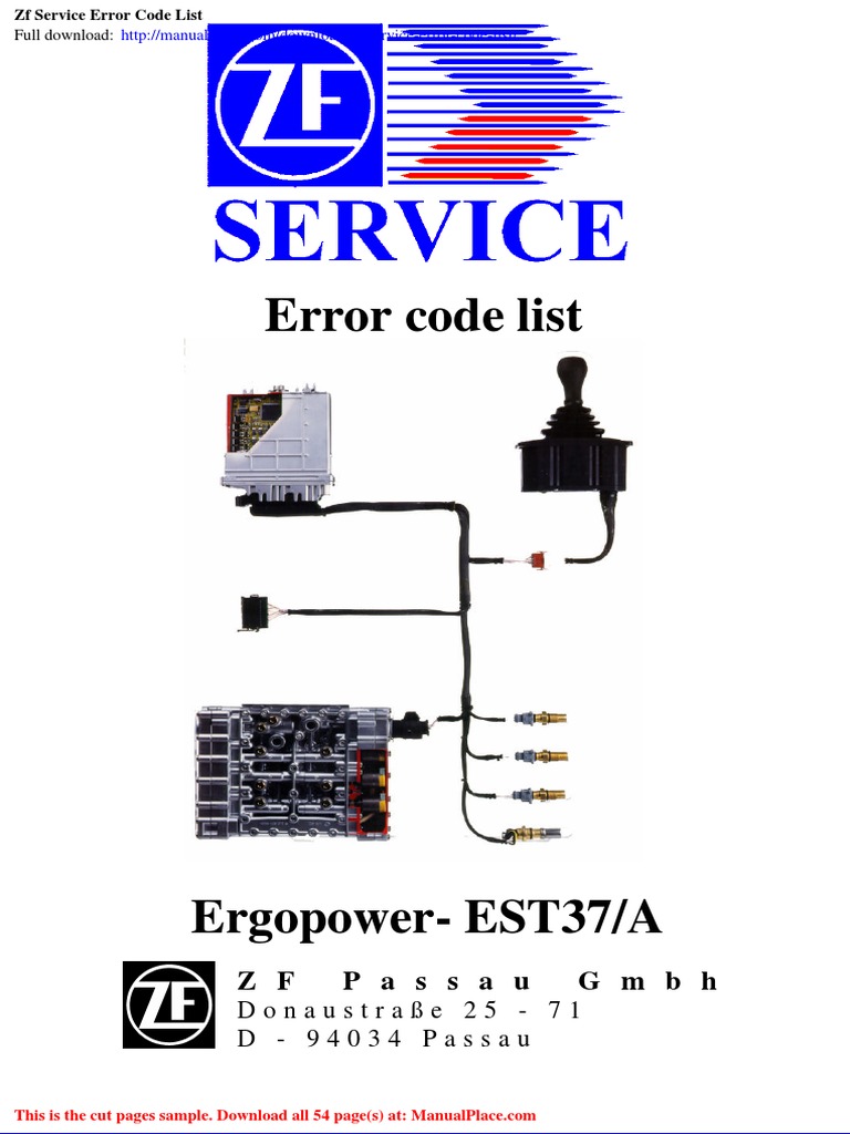 Zf Service Error Code List | PDF