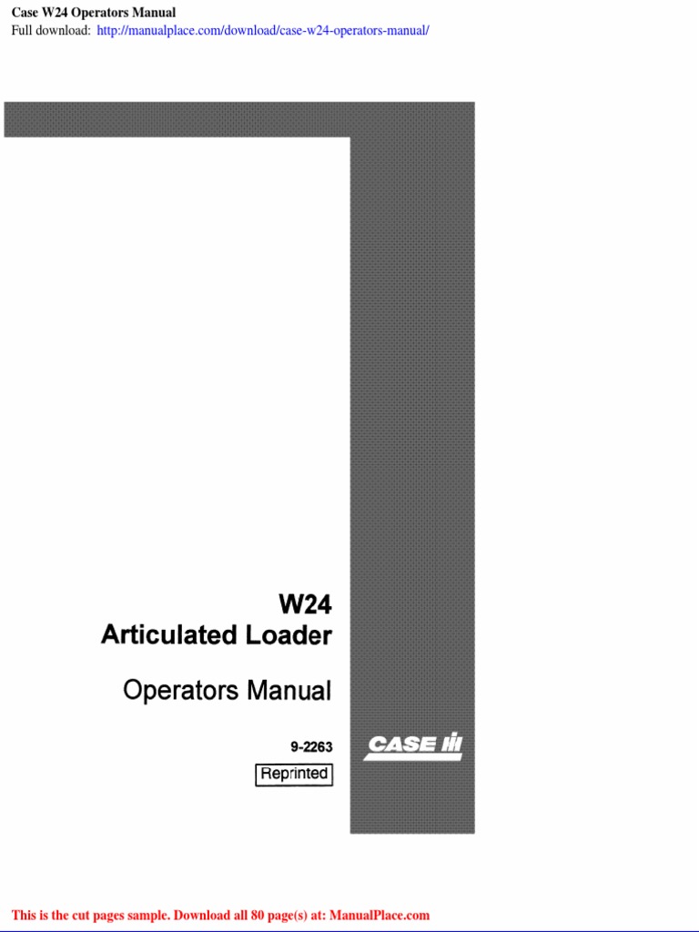 Case w24 Operators Manual | PDF