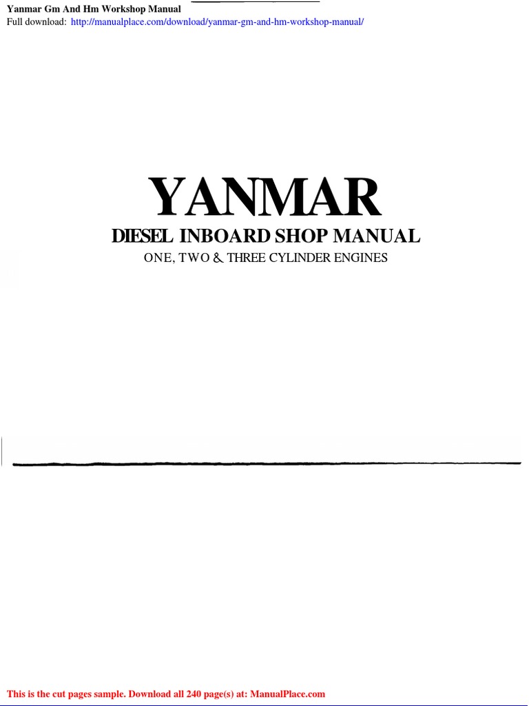 Yanmar GM and HM Workshop Manual | PDF
