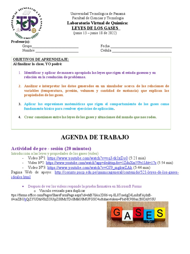 Leyes de los Gases en Química Virtual | PDF | Gases | Oxígeno