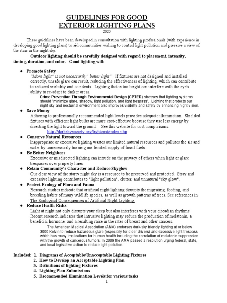Lighting Plan Guidelines 2020 | PDF | Lighting | Light