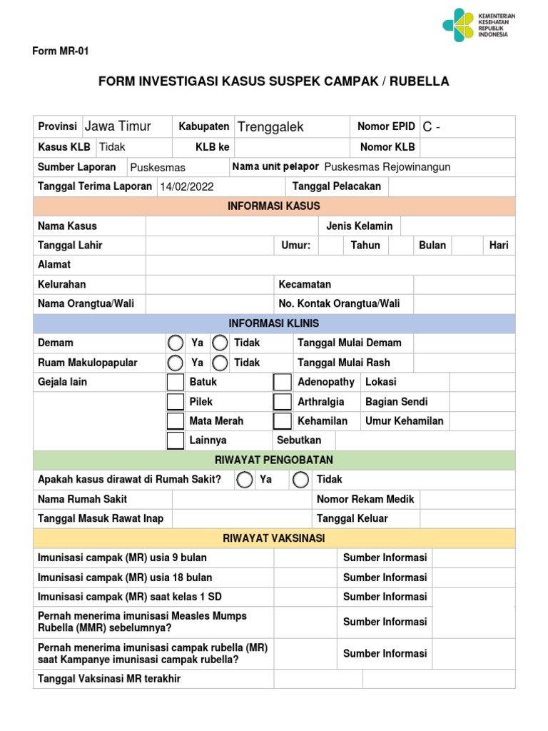 Form Pelaporan C1 | PDF