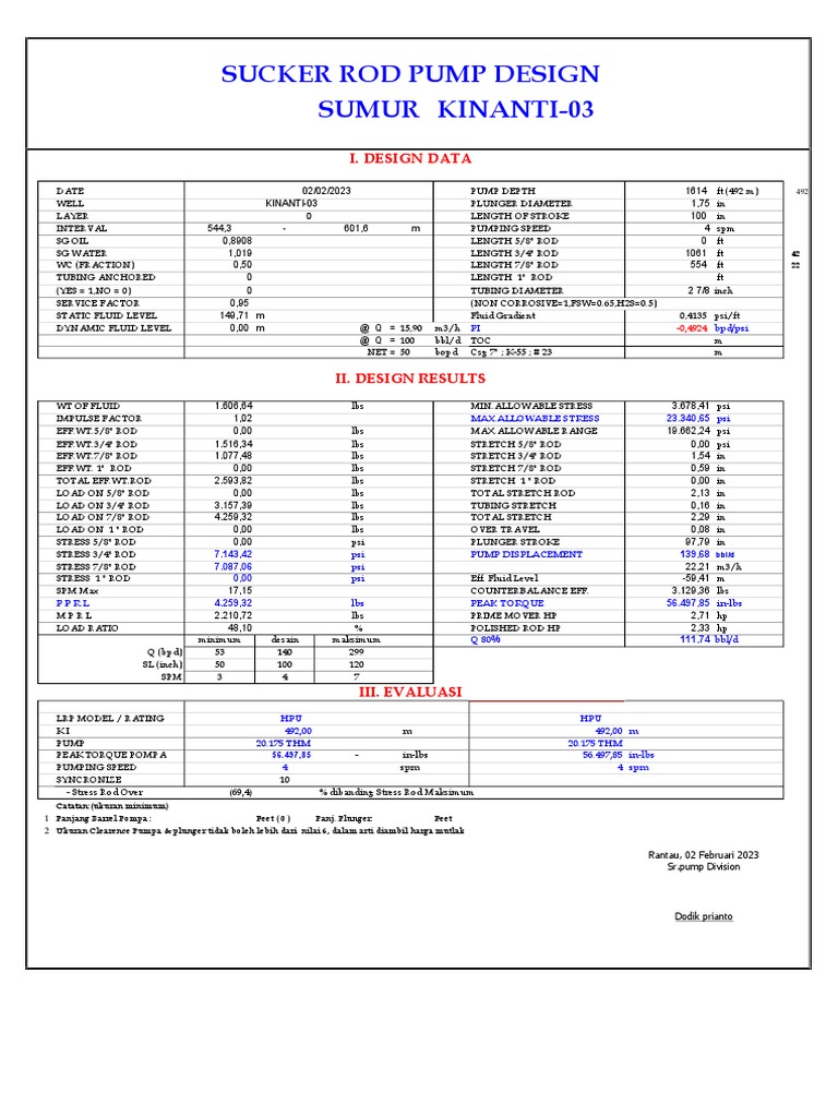 Desain Sucker Rod Pump | PDF | Pump | Applied And Interdisciplinary Physics